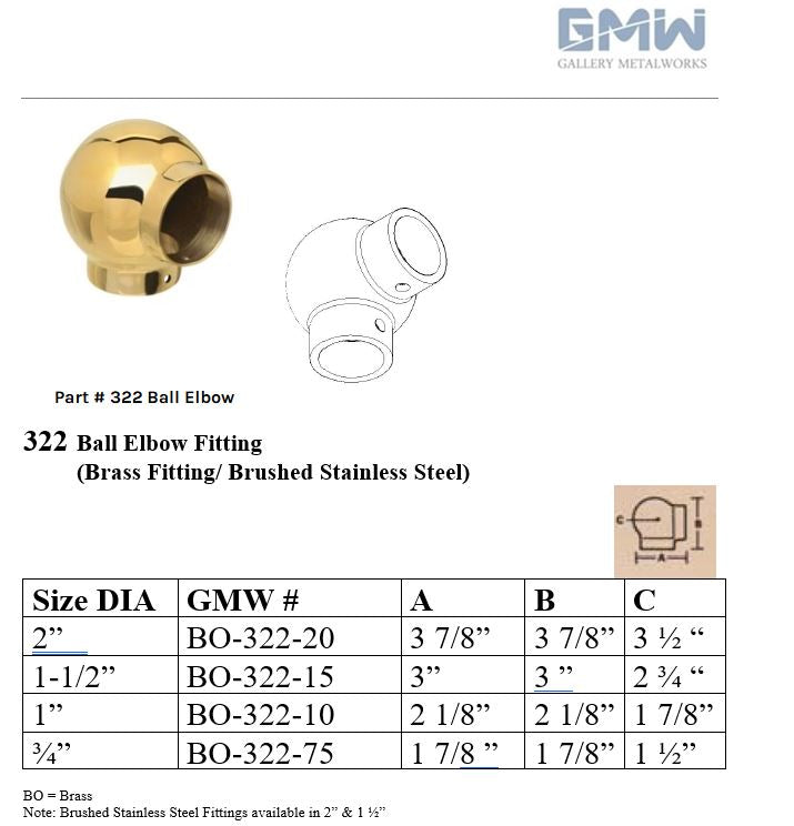 Ball Elbow Fitting | Gallery Metal Works | Ball Fittings – Gallery ...