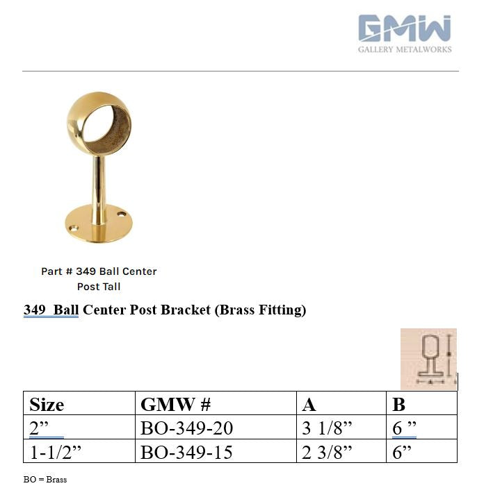 Ball Center Post Tall | Gallery Metal Works | Brackets – Gallery Metalworks