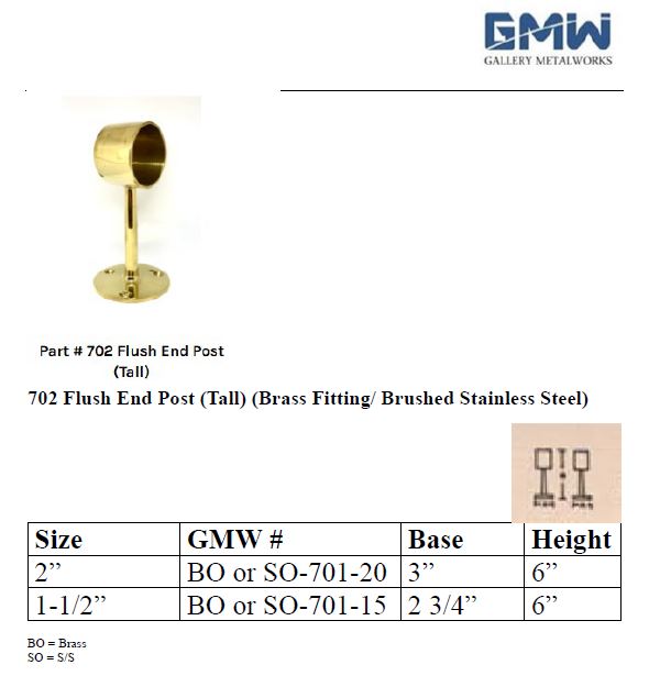 Flush Center Post (Tall) | Gallery Metal Works | Railing Systems ...