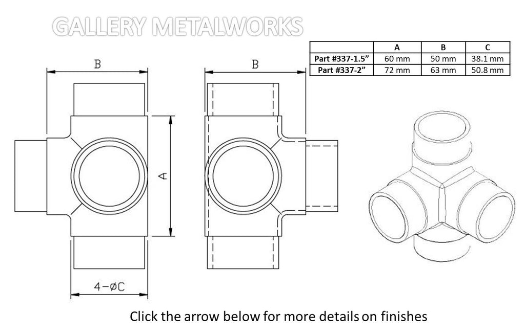 Flush Side Outlet Tee | Gallery Metal Works | Fittings – Gallery Metalworks