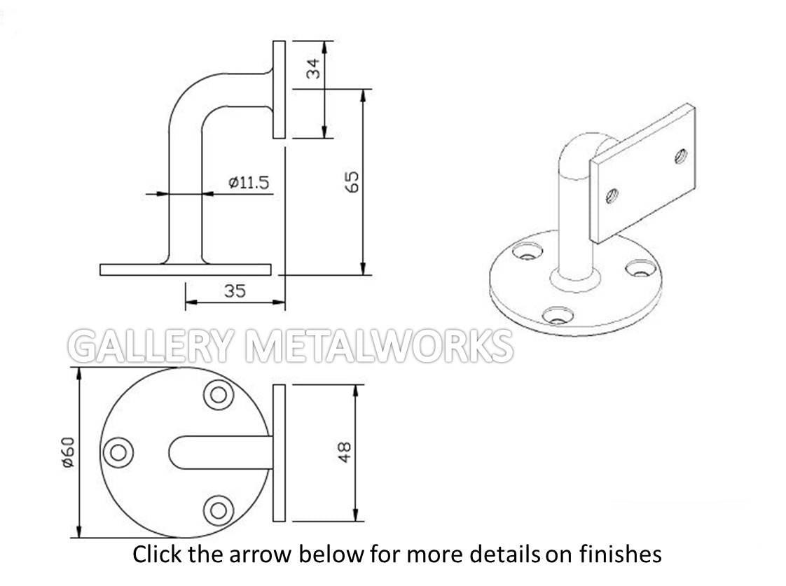 Flat Wall Bracket | Gallery Metal Works | Railing Systems – Gallery ...