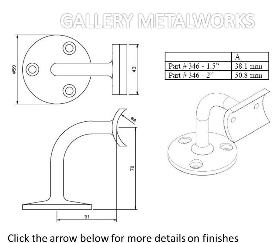 Hand Rail Bracket | Gallery Metal Works | Railing Systems – Gallery ...