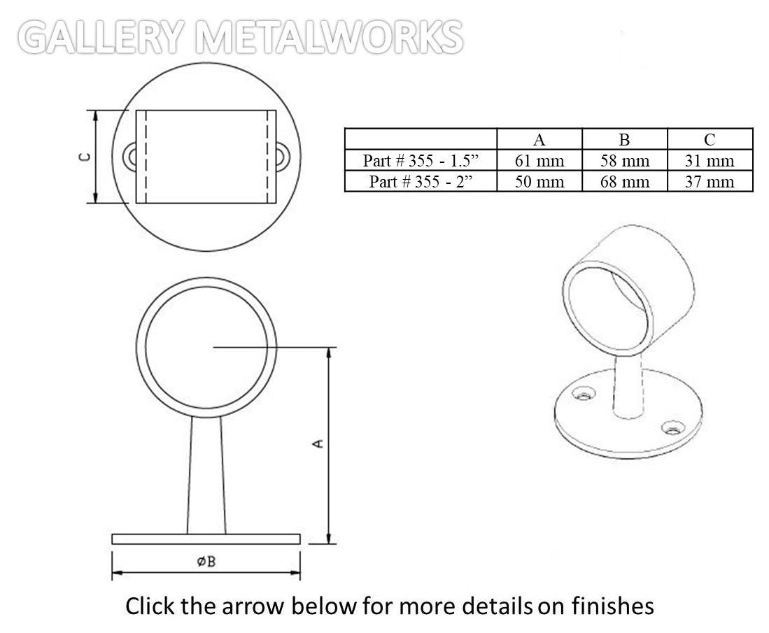 Flat Center Post Short | Gallery Metal Works | Railing Systems ...