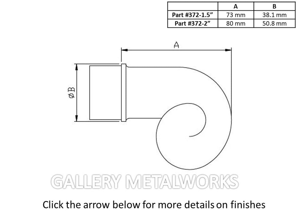 End Scroll | Gallery Metal Works | Finials – Gallery Metalworks
