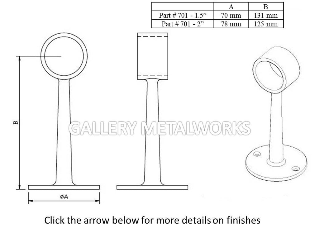 Flush End Post (Tall) | Gallery Metal Works | Railing Systems – Gallery ...