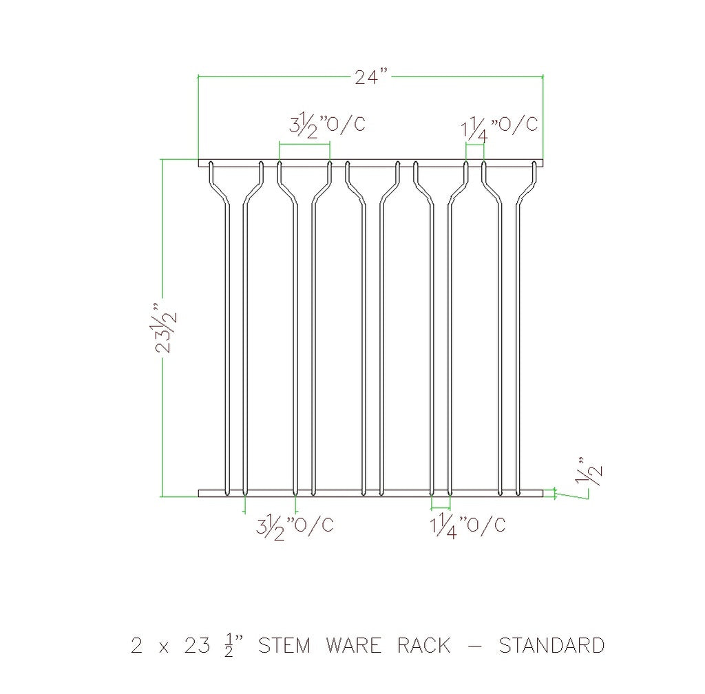 23-1/2” Deep Stemware Racks – Gallery Metalworks