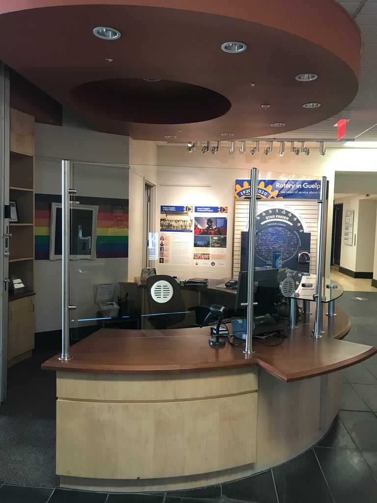 Fixed Counter Top Glass Shield – Gallery Metalworks