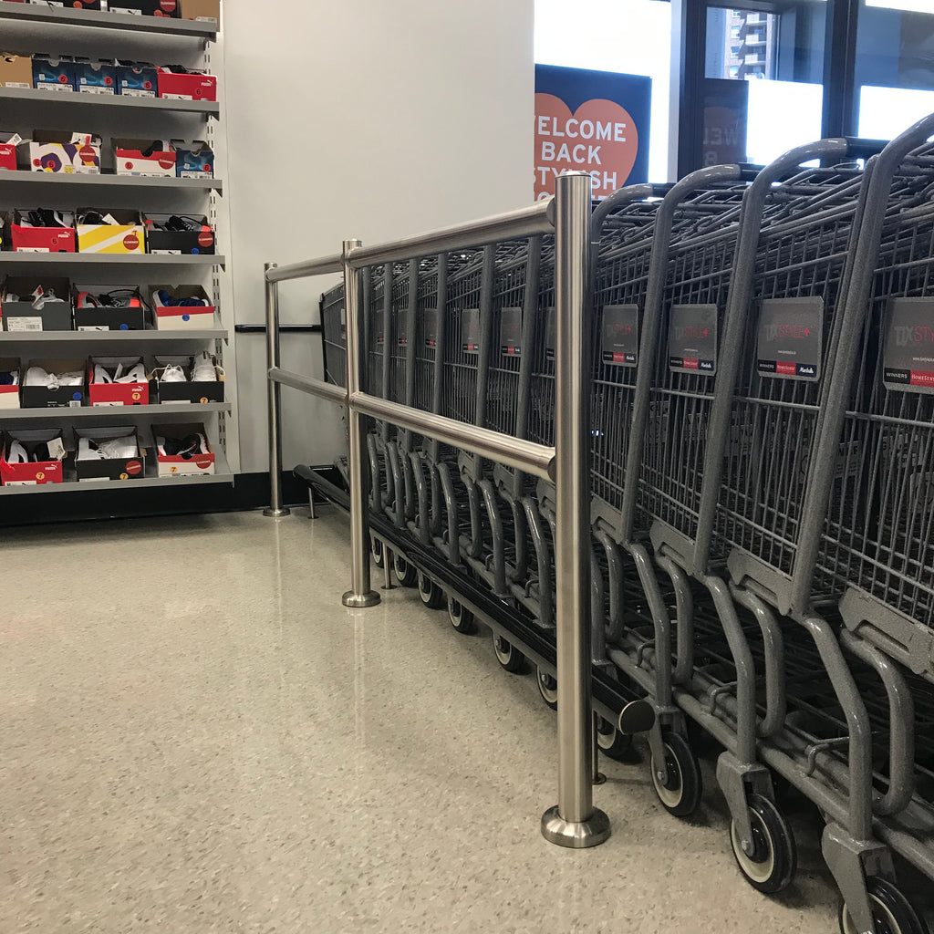 Center Post Cart Corral | Indoor Cart Corrals – Gallery Metalworks