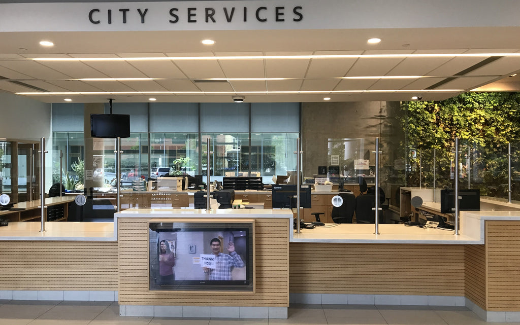 Fixed Counter Top Glass Shield – Gallery Metalworks