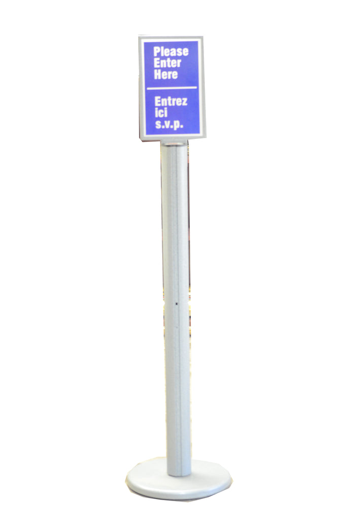 Stanchion Top Signage | Easy Queue | Sign Holders – Gallery Metalworks