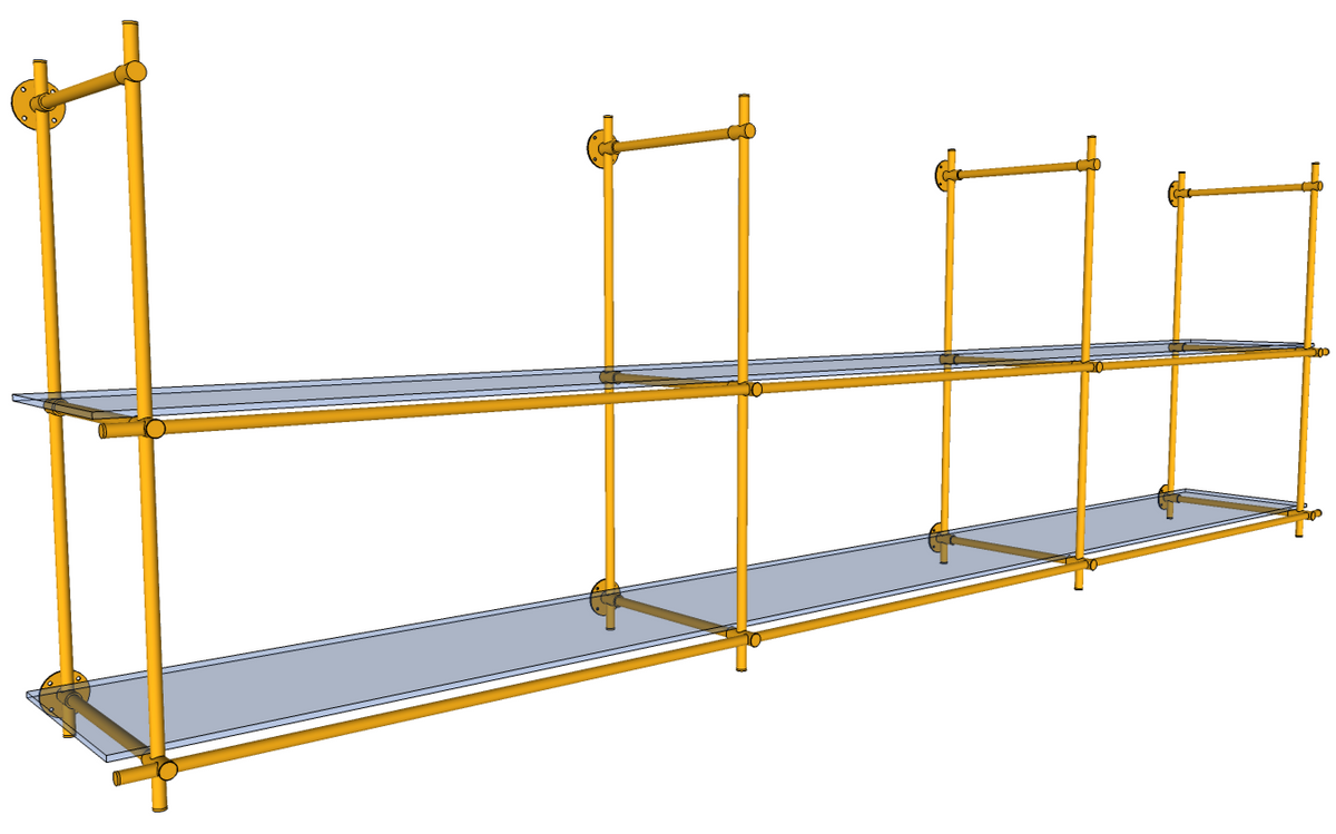 Wall Mounted – Front Horizontal 2 Tier – Gallery Metalworks