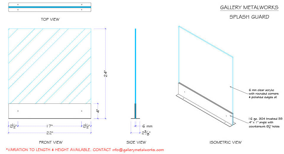 Splash Guards – Gallery Metalworks