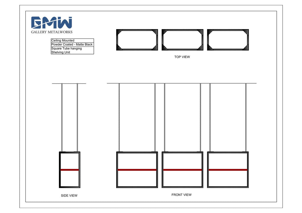 Square Tubing - Hanging Shelving Unit – Gallery Metalworks