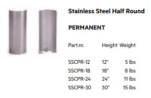 Stainless Steel Half-round Corner Guard - Permanent – Gallery Metalworks